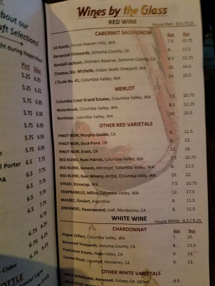 Menu at Emory's on Silver Lake steakhouse, Everett