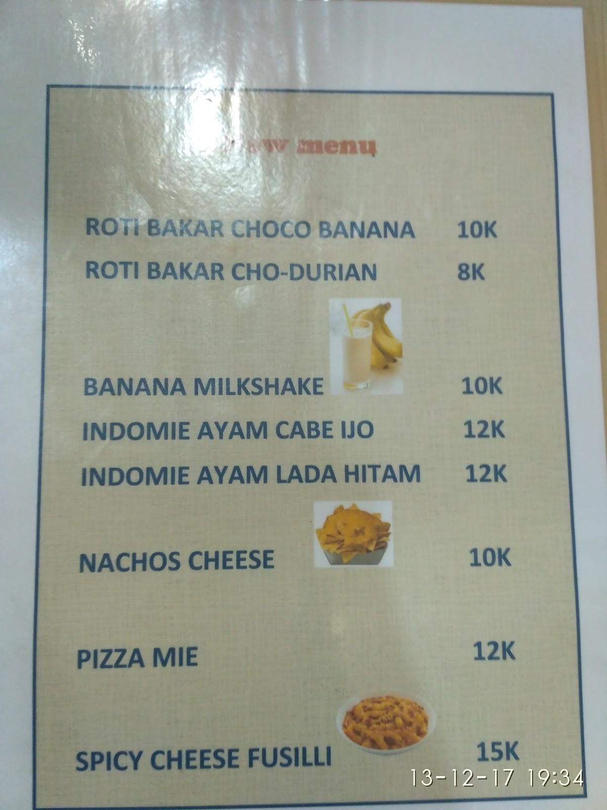 Menu at Mix Cafe, Malangsuko