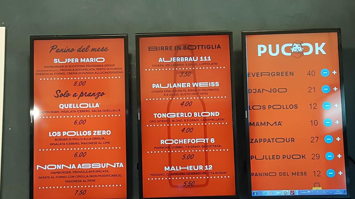 Carta del restaurante PUOK (Vomero), Napoles