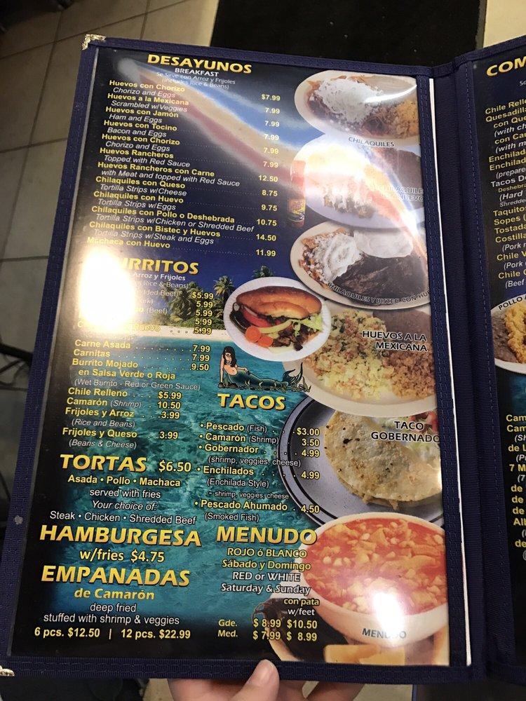 Menu at Mar Y Tierra Restaurant, Covina