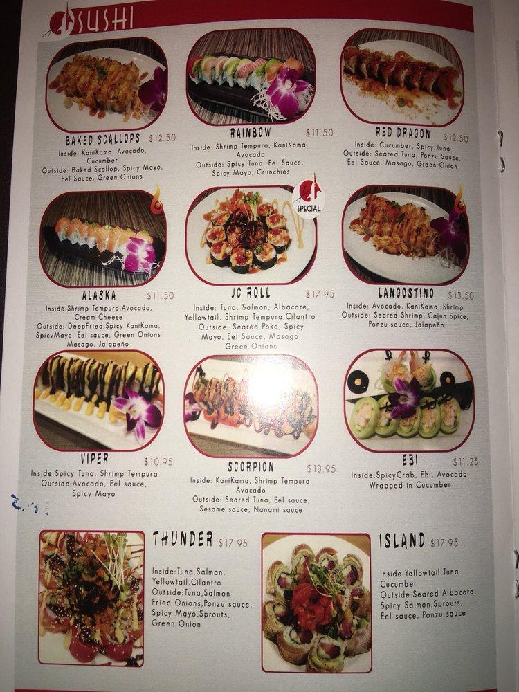Menu at Nanami sushi restaurant, Hemet