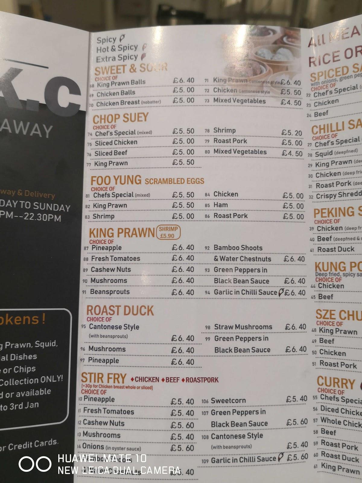 Menu at CKC Chinese Takeaway Knightswood, Glasgow