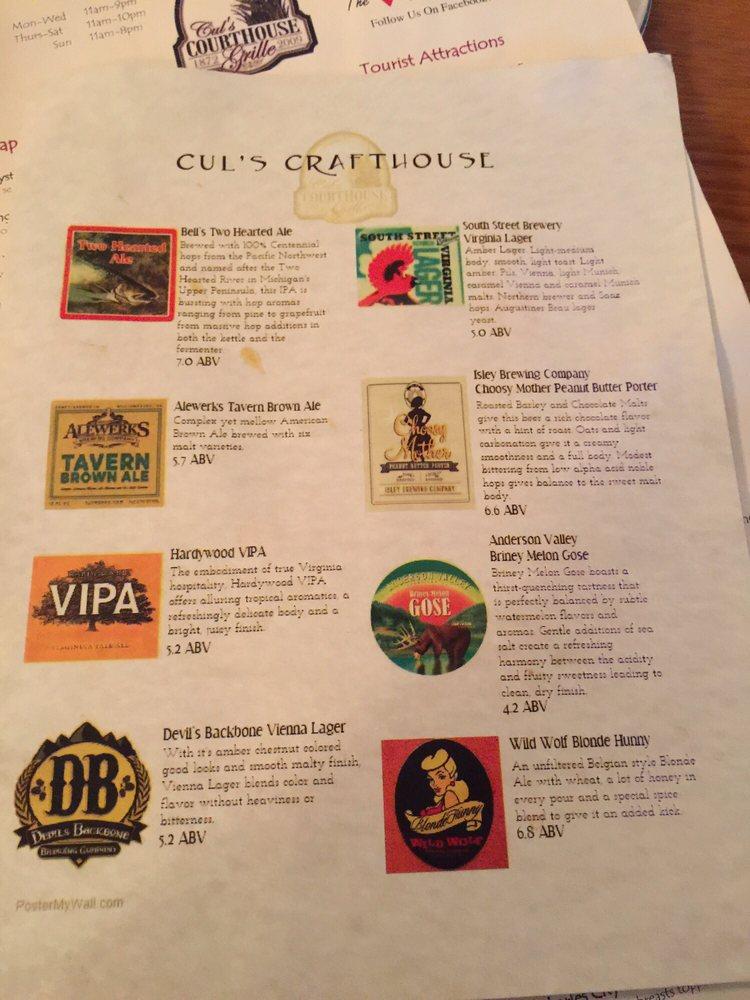 Menu at CourtHouse Grille restaurant, Charles City