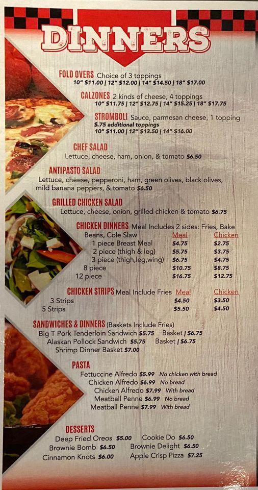 Menu at Jac & Do's Pizza restaurant, Kenton