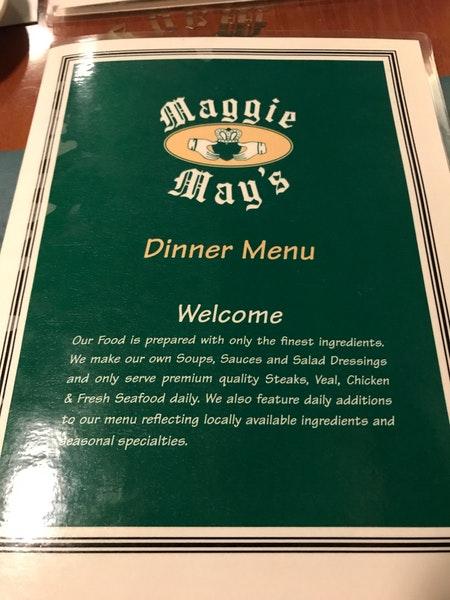 Menu at Maggie Mays restaurant, New York City, 41st Ave