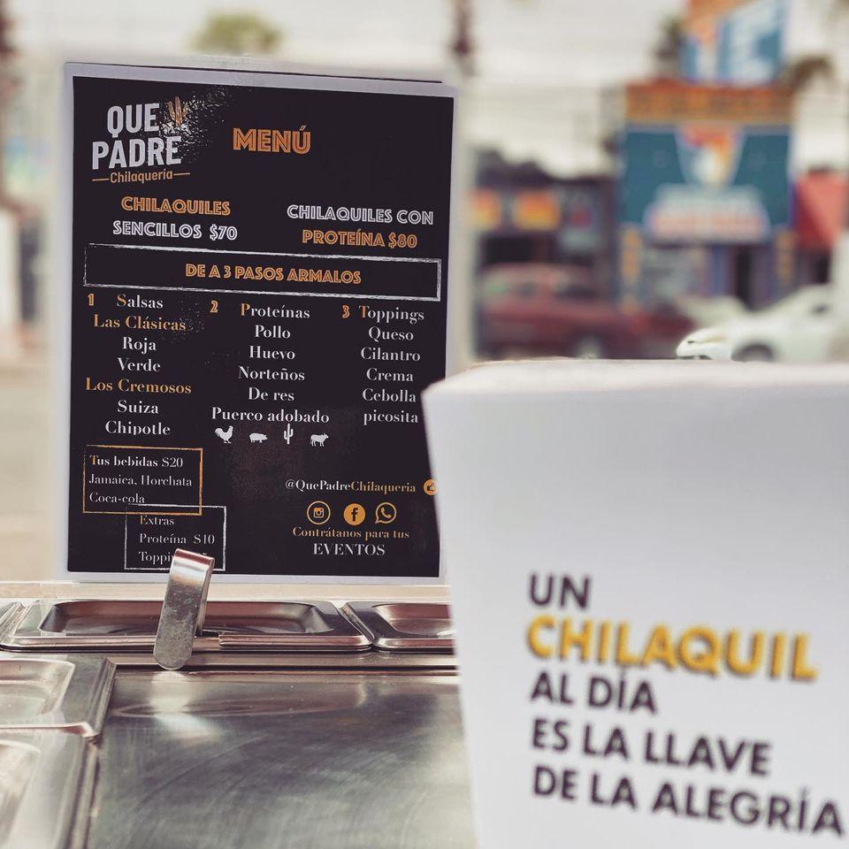 Carta del restaurante QUE PADRE Chilaquería, Tijuana, Blvd. Benito Juárez 12882
