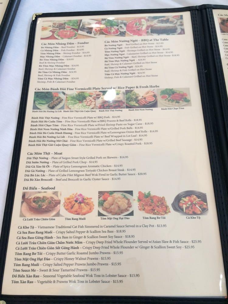 Menu at Saigon Kitchen restaurant, San Jose, Story Rd #1005