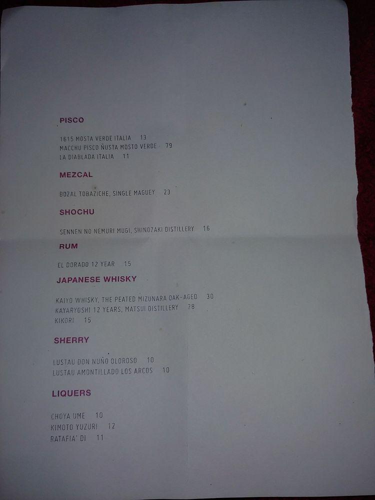 Menu at Llama San restaurant, New York City