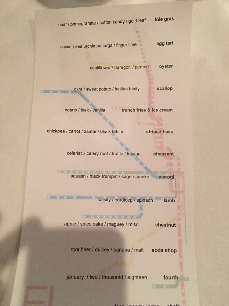 Menu at EL ideas restaurant, Chicago