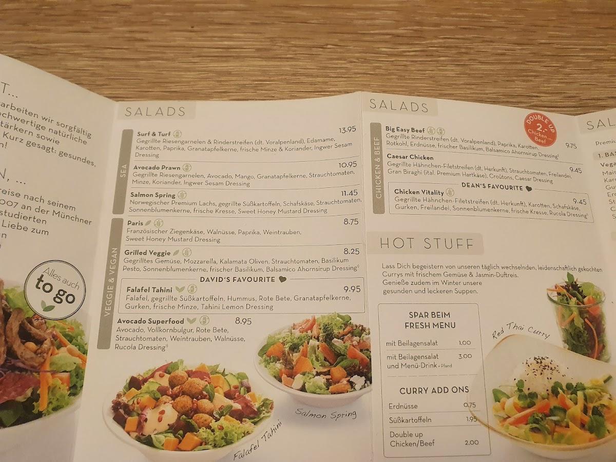 Speisekarte von dean&david Bowls, Salate, Curries & Snacks! fast Food, Ulm