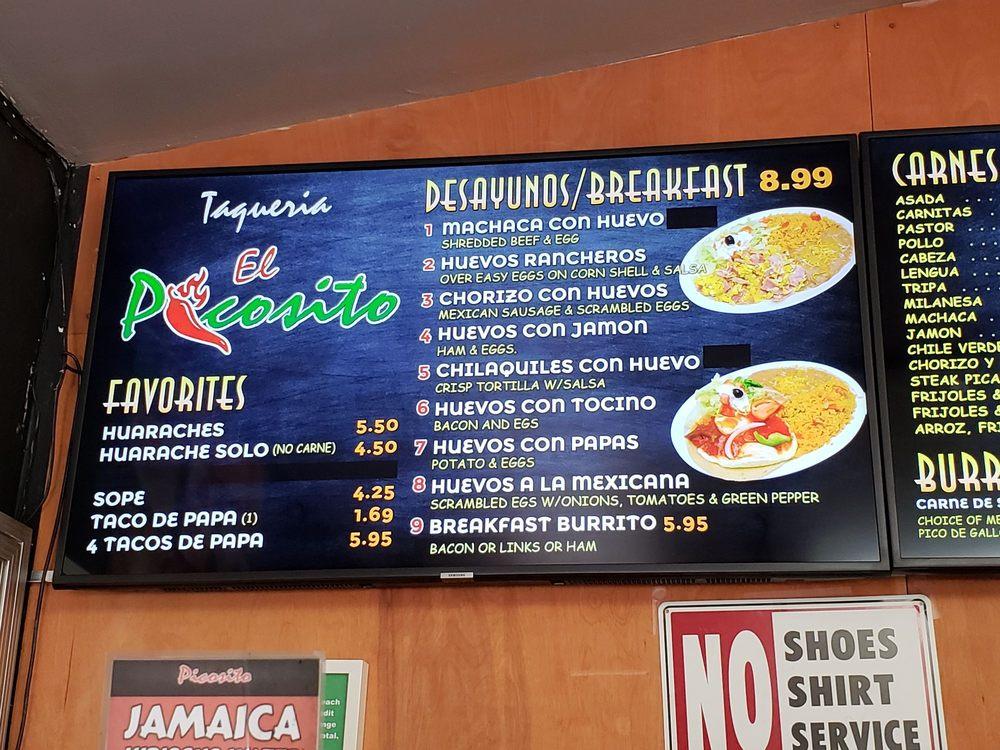 Menu at El Picosito Restaurant, Long Beach