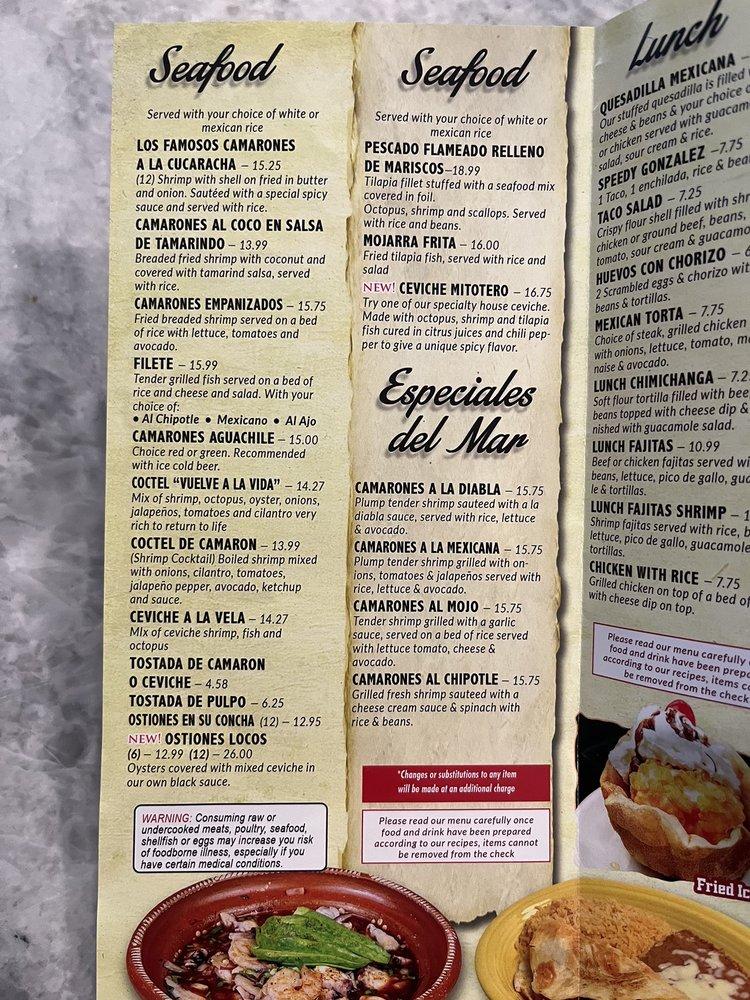 Menu at Los Cabos Mexican Restaurant, Southaven