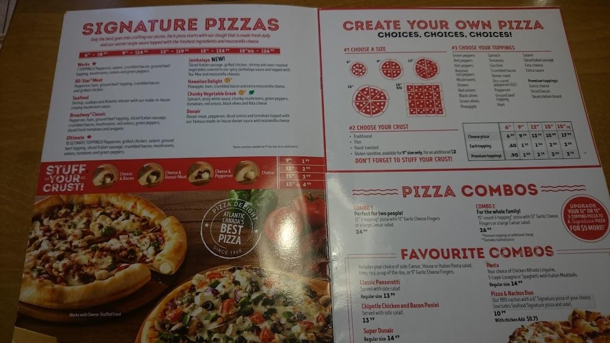 Menu at Pizza Delight pizzeria, Bouctouche