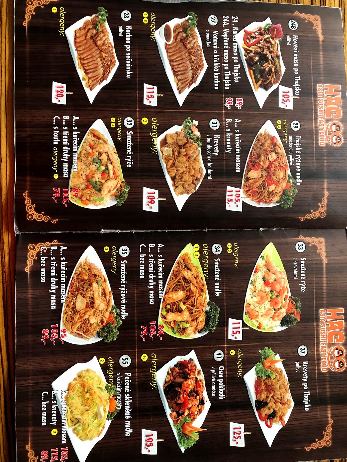 Carta de Hac - Asia Sushi Fast Food, Hradec Kralove