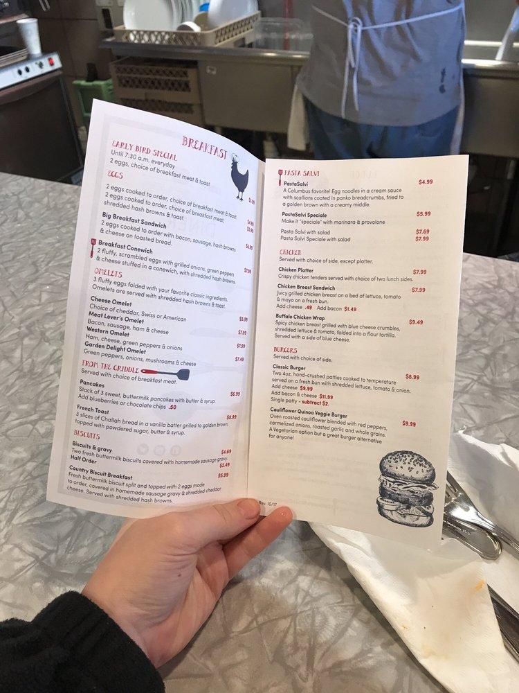 Menu at Delaney's Diner restaurant, Westerville