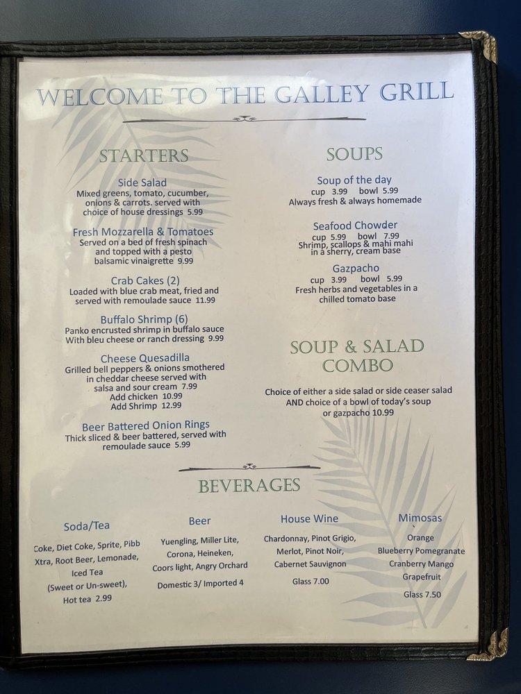 Menu at Galley Grill cafe, Summerland Key, Overseas Hwy
