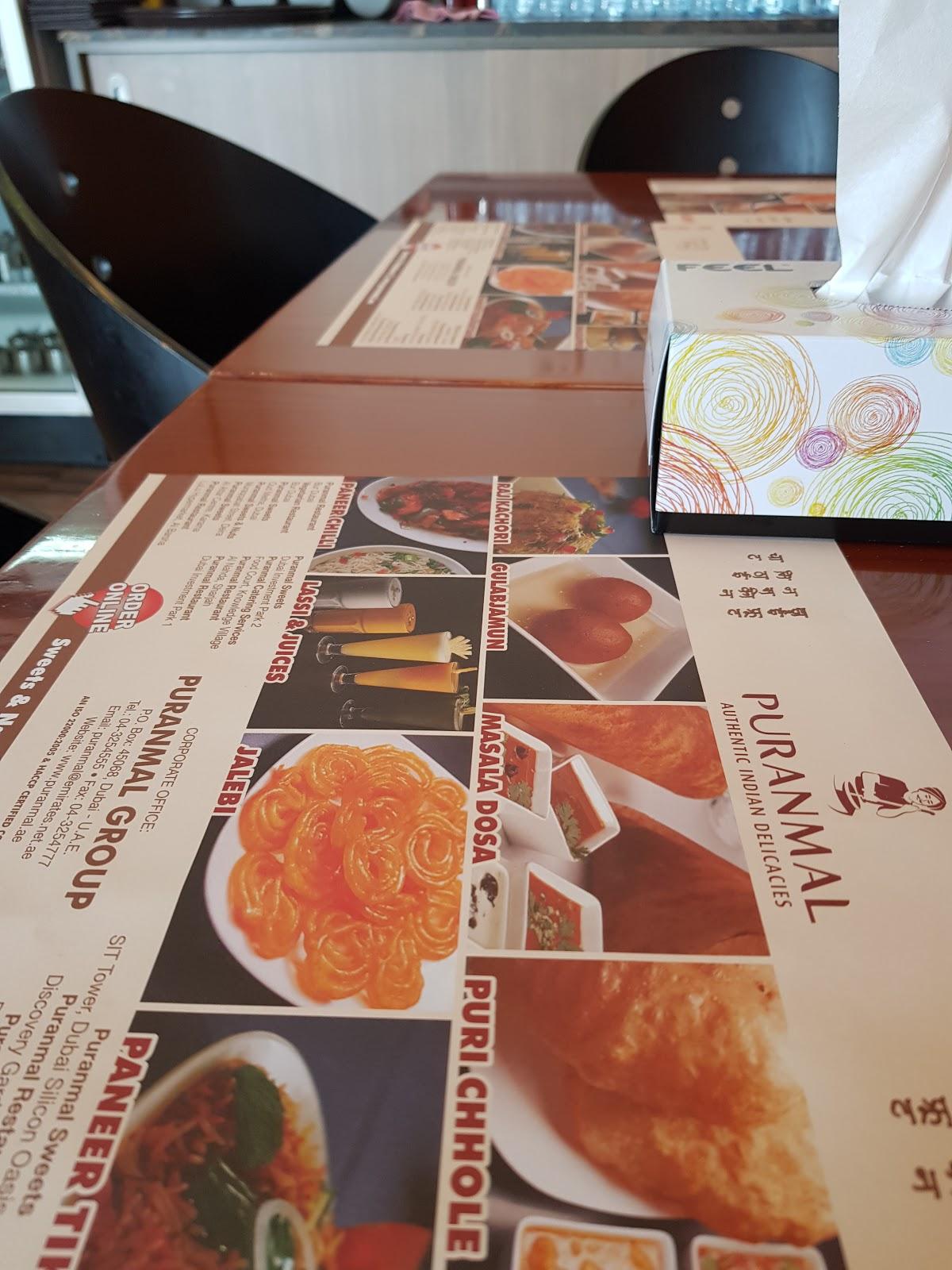 Menu at Puranmal Restaurant, Dubai, Parking lot