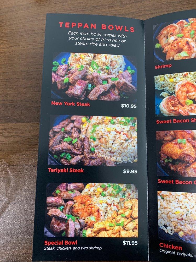 Menu at Teppan Bowl restaurant, Clovis