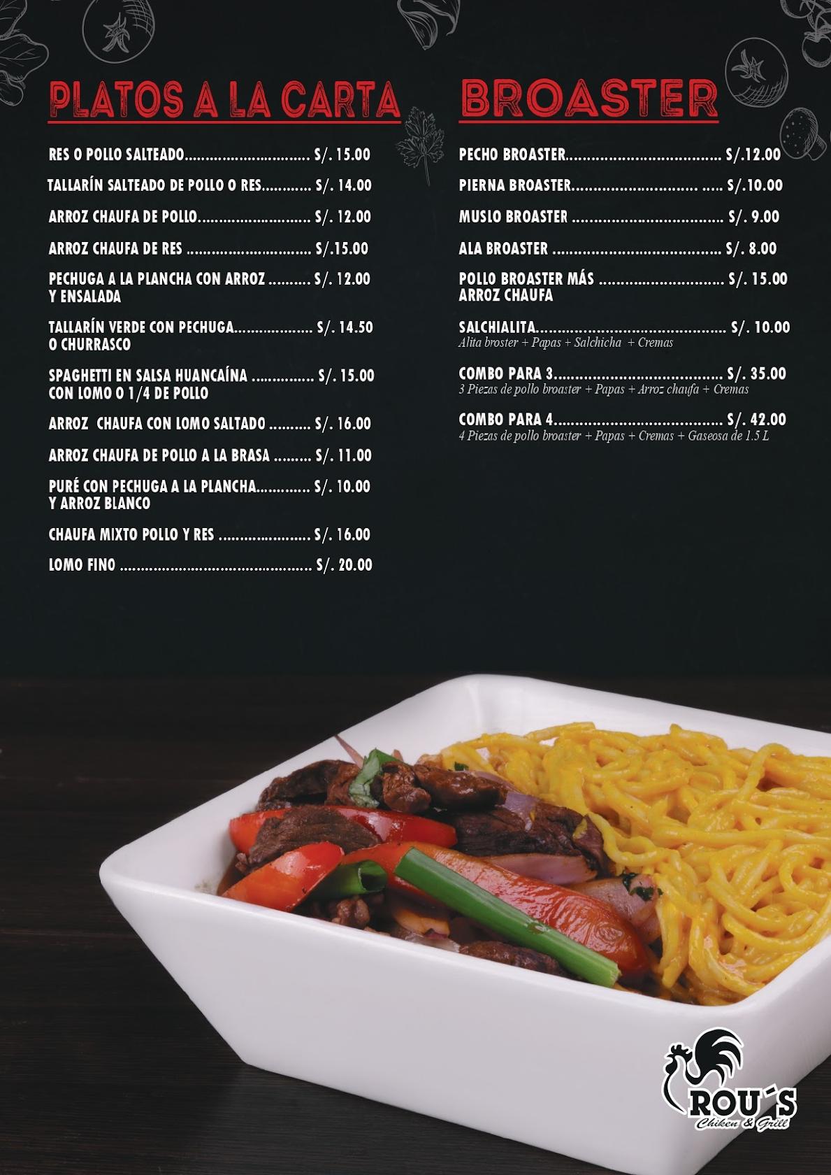 Menu at ROU'S - Chicken & Grill restaurant, San Luis District