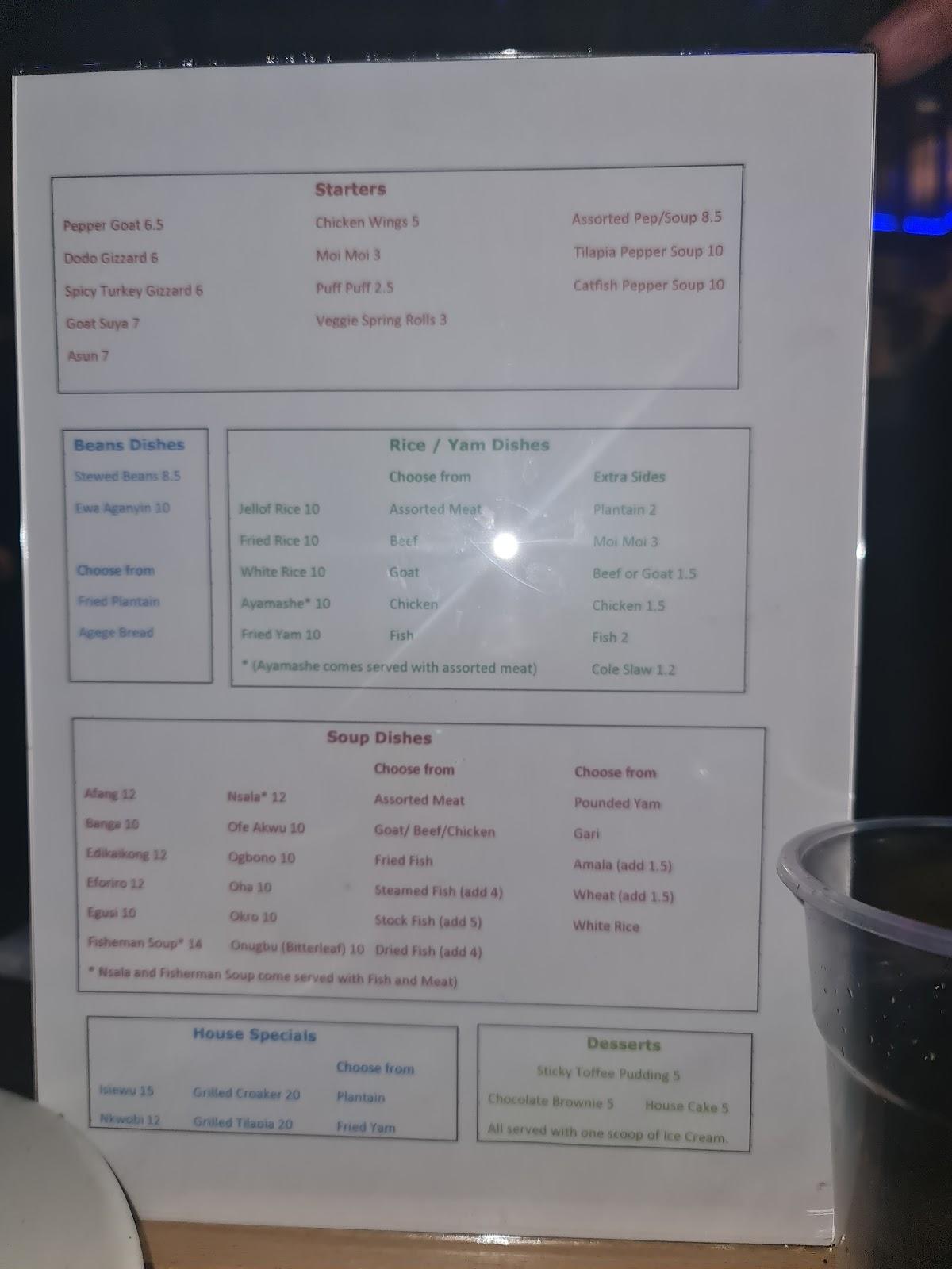 Menu at Roots Restaurant, Manchester, 518 Hyde Rd