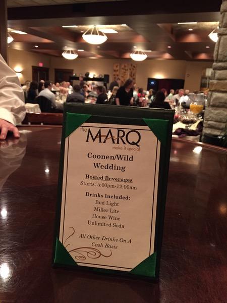 Menu at The Marq Supper Club, Banquet and Catering, De Pere