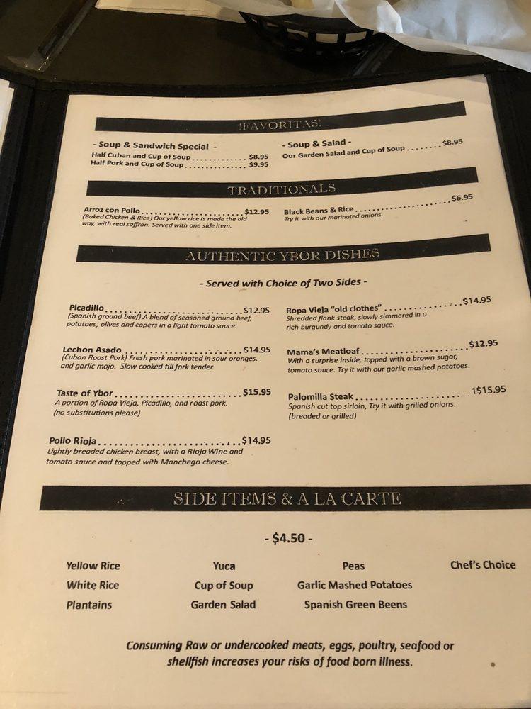 Menu at Ybor Grille pub & bar, Ruskin, 339 19th Ave NE