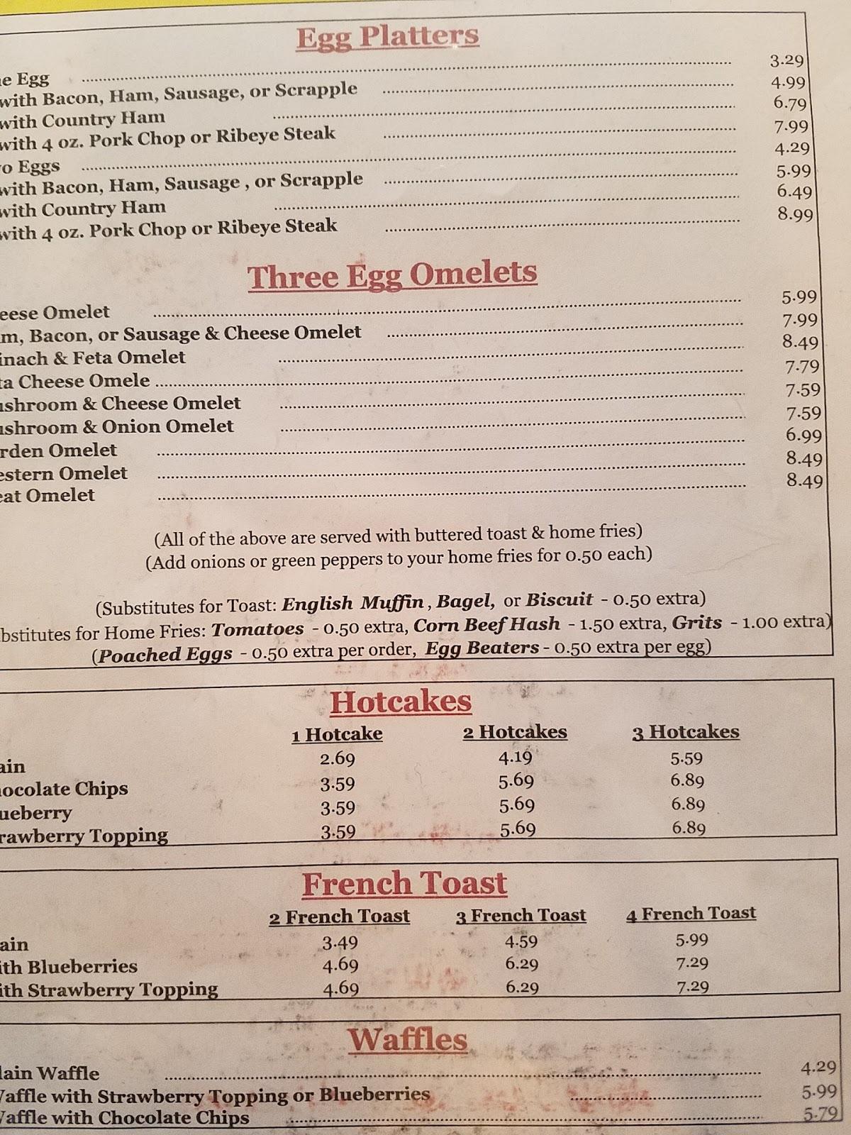 Menu at Country Kitchen restaurant, Taneytown