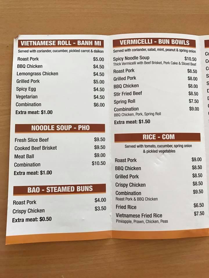 Menu at Banh Mi K restaurant, Campbelltown
