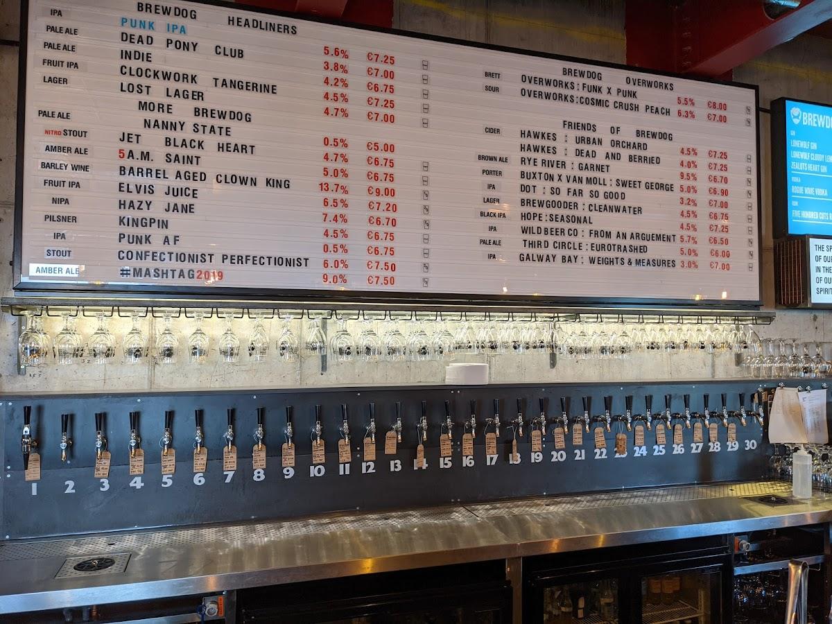 Menu at BrewDog Outpost Dublin pub & bar, Dublin