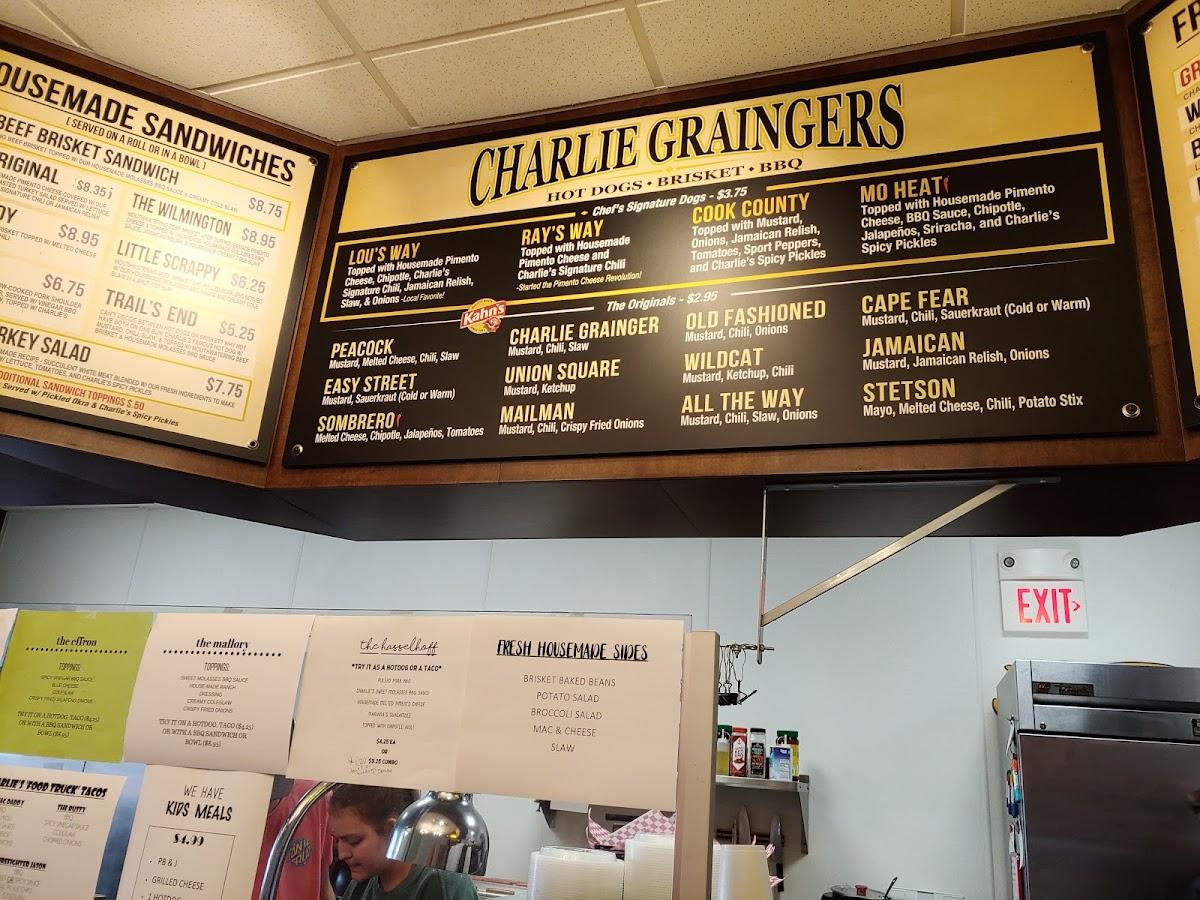 Menu at Charlie Graingers BBQ, Hickory, N Center St