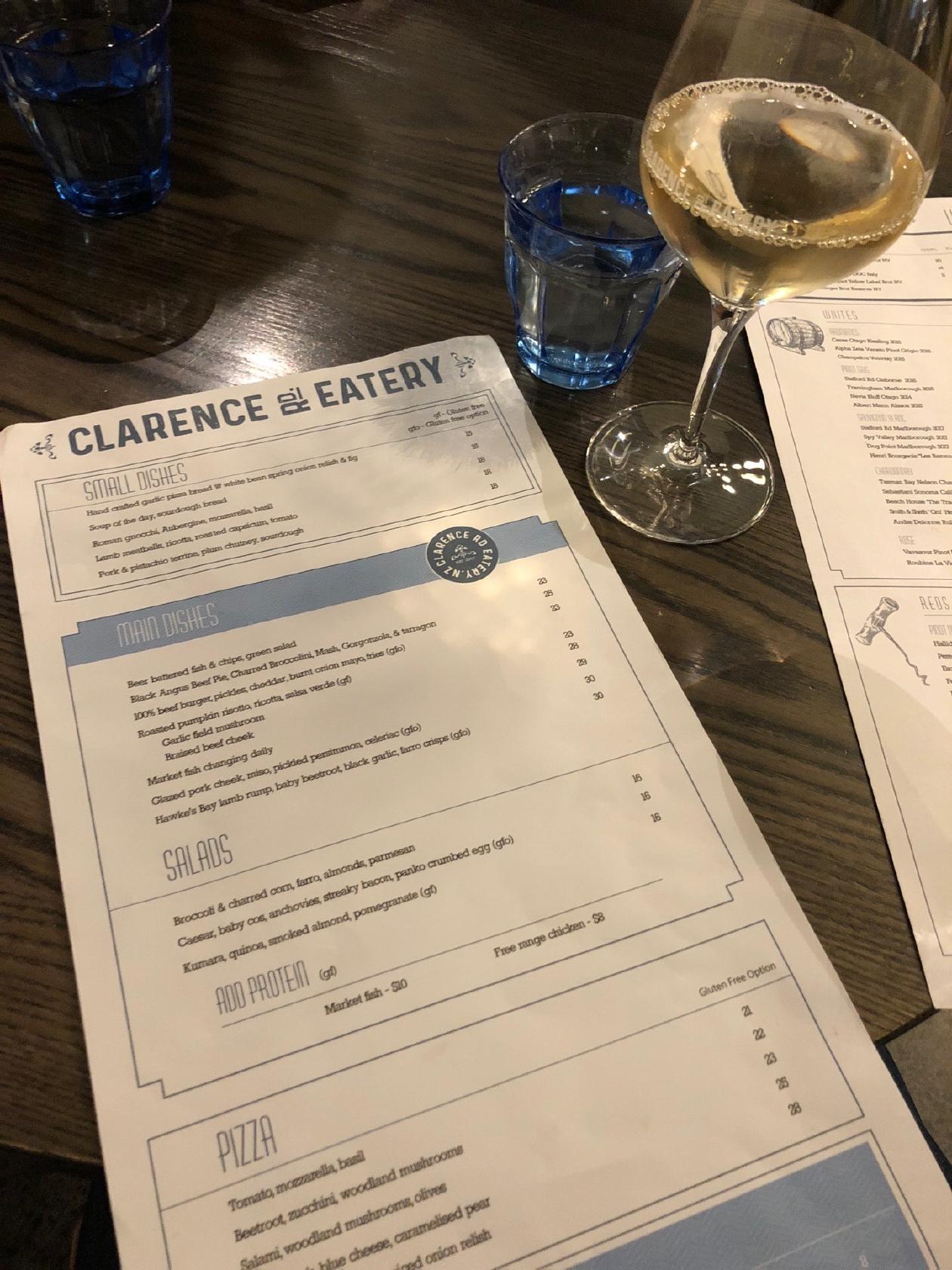 Menu at Clarence Rd Eatery restaurant, Auckland