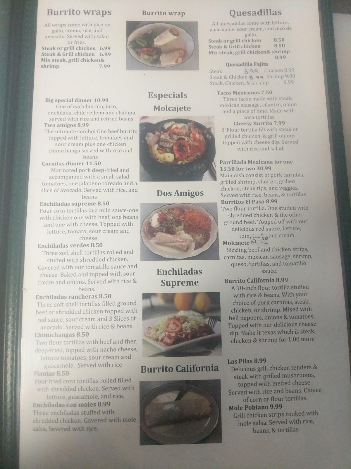 Menu at El Paso Grill Mexican Restaurant, Pageland