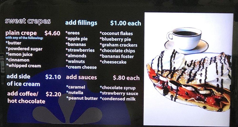 Menu at Frostbites desserts, Riverside