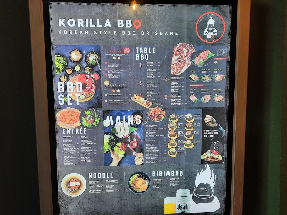 Menu at Korilla BBQ Restaurant, Brisbane City, 1/43 Queen St