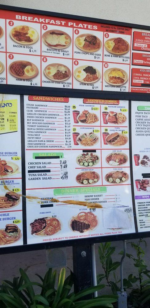 Menu at Luis Burgers restaurant, Bakersfield