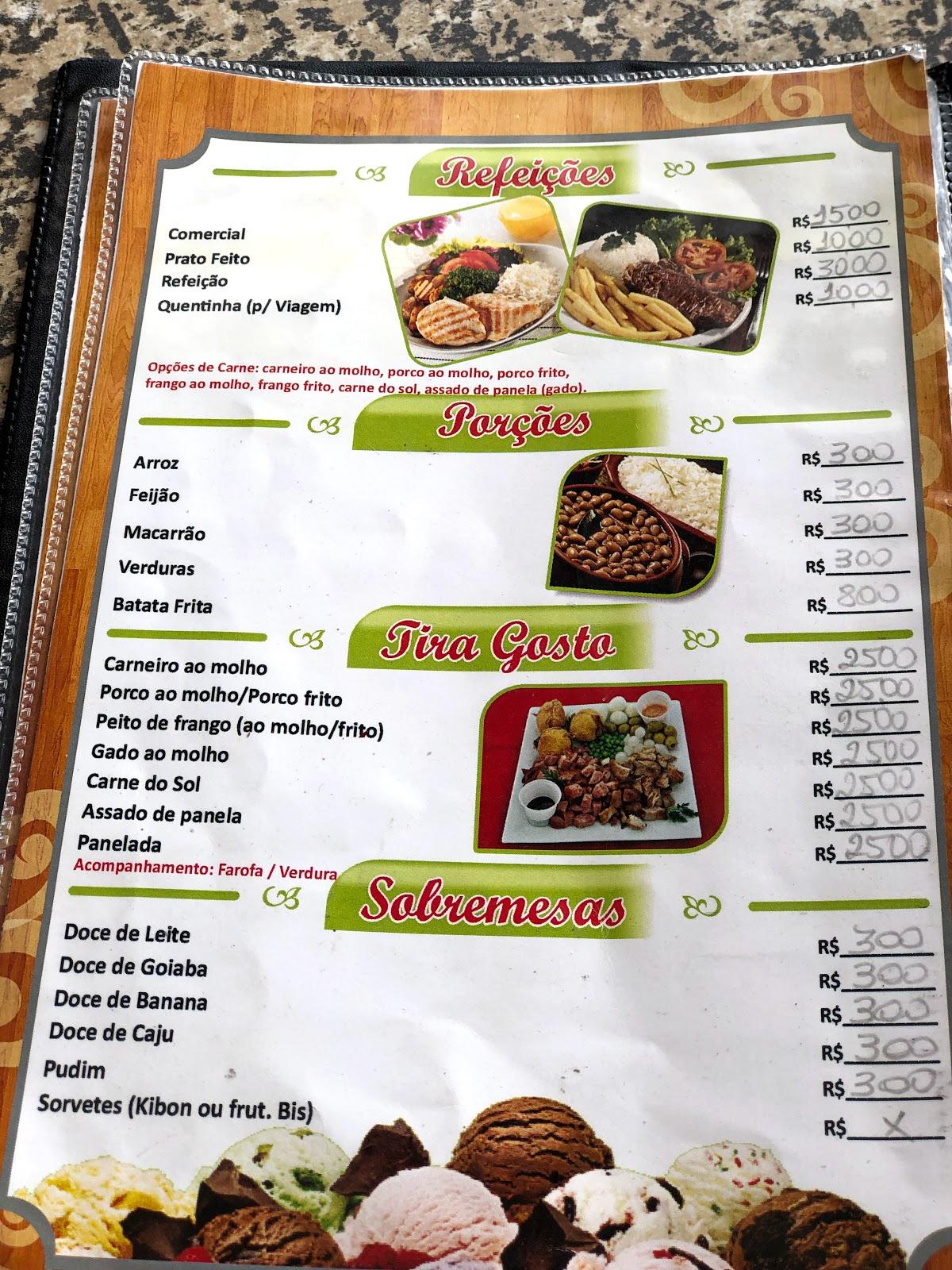 Carta de Restaurante Ponto Frio, Baturité