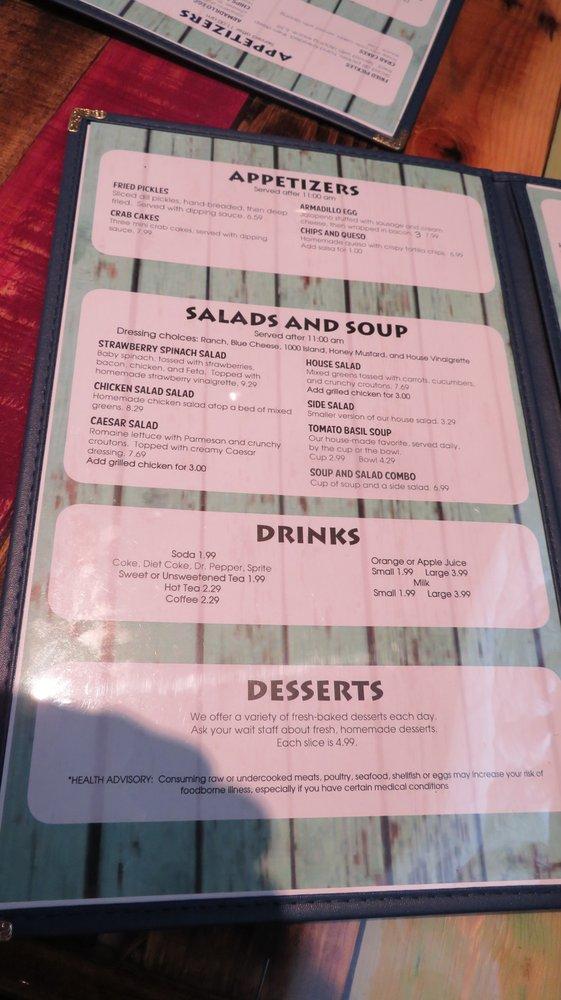 Menu at Simmer Down Cafe, Georgetown