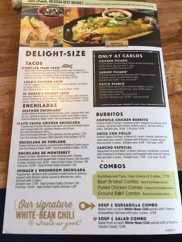 Menu at Carlos O'Kelly's - Dubuque restaurant, Dubuque