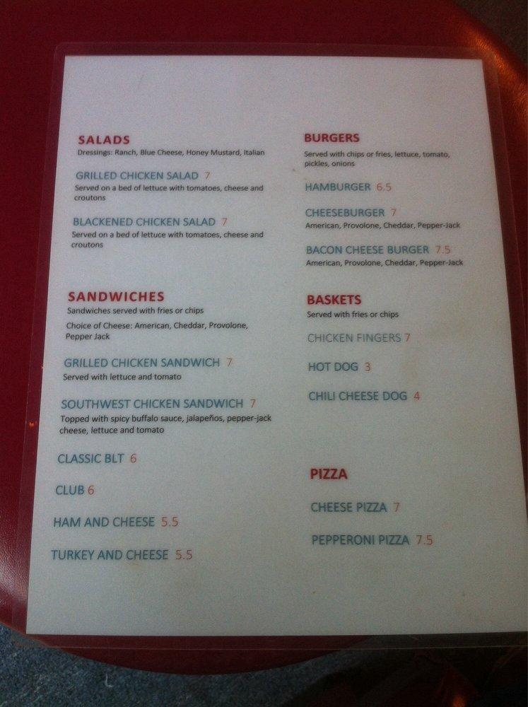 Menu at Geo's Pool And Pub, Tallahassee, Mahan Dr