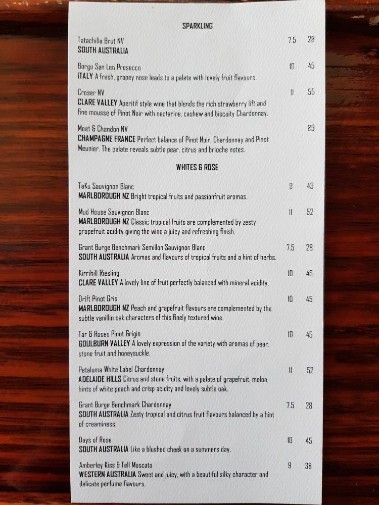 Menu at The Laurel Hotel pub & bar, Ascot Vale