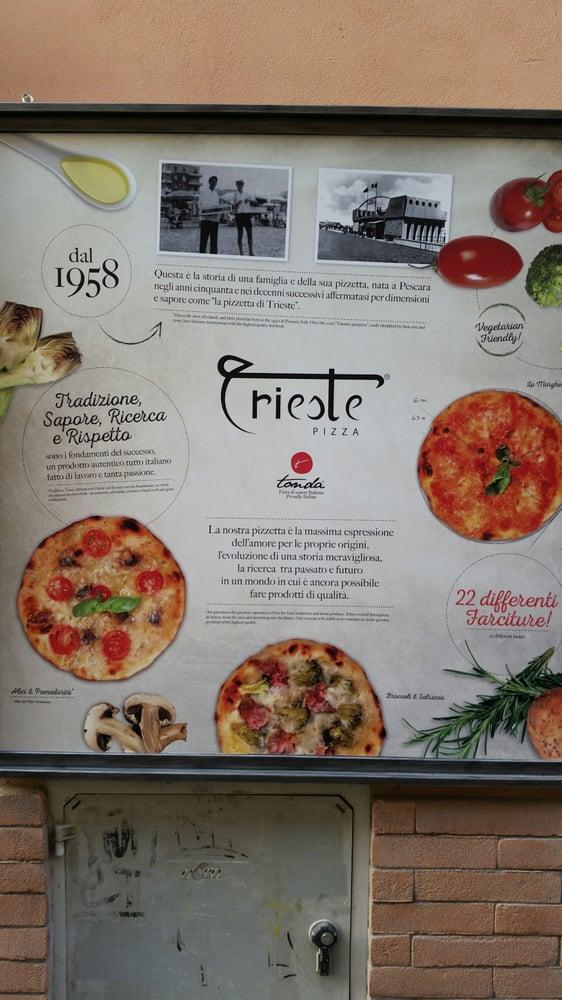 Menu at Trieste Pizza pizzeria, Rome