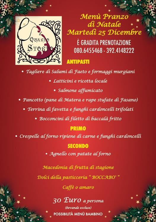 Menu at Il Quarto Storto - Trattoria restaurant, Bitonto