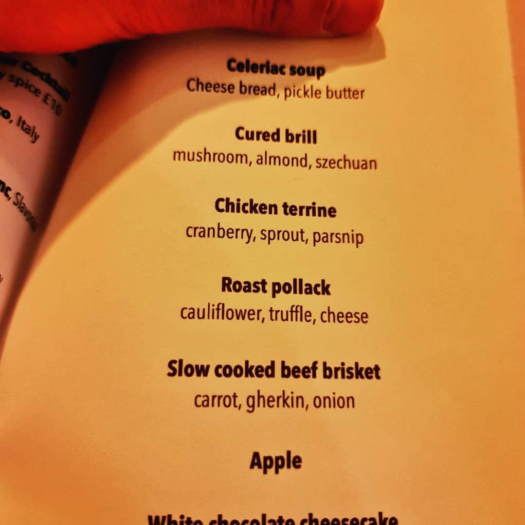 Menu at Number Eight restaurant, Bideford