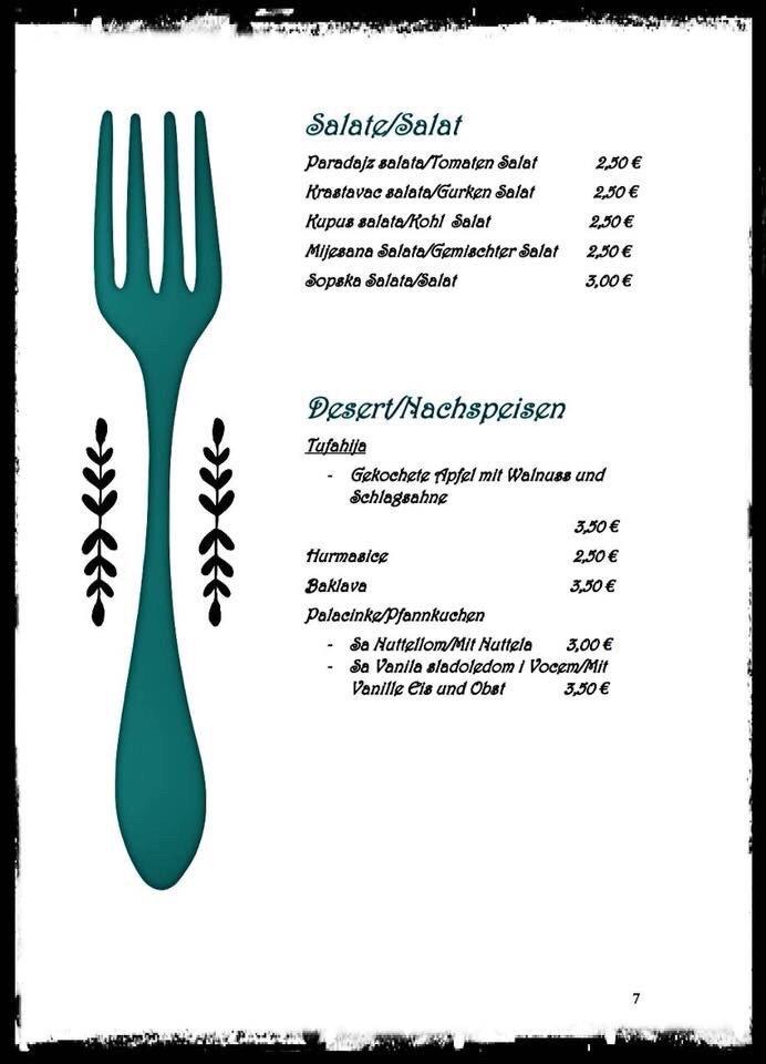 Speisekarte von Balkan Haus restaurant, Frankfurt am Main, Mainzer ...