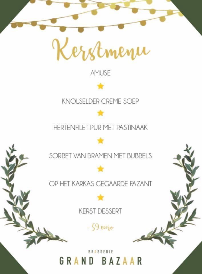 Menu au Brasserie Grand Bazaar, Schoten