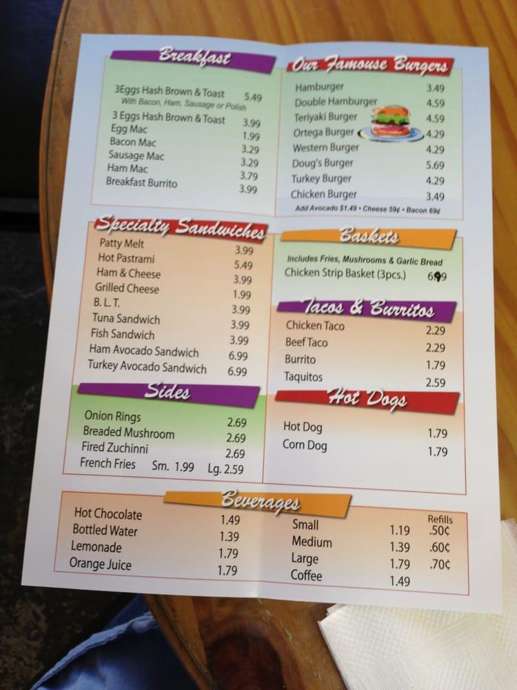 Menu at Burger Hut restaurant, Bakersfield, 19th St