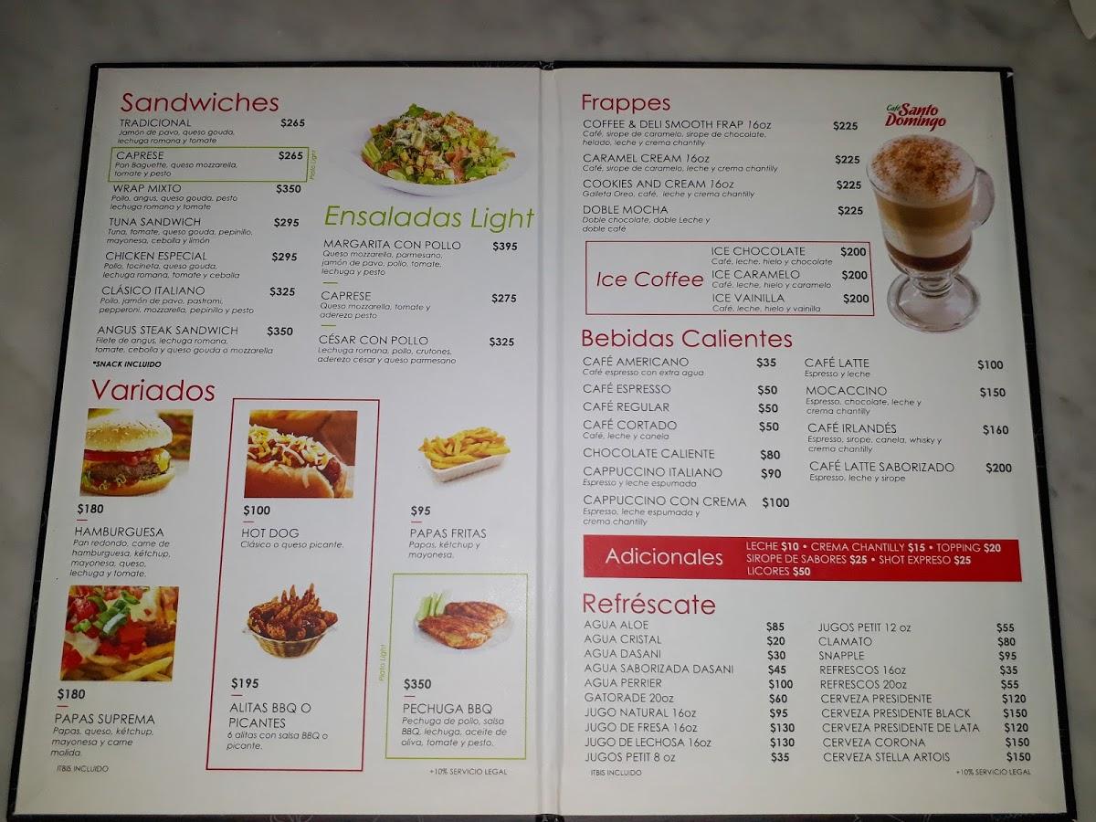 Menu at Coffee & Deli Cafetería, Santo Domingo