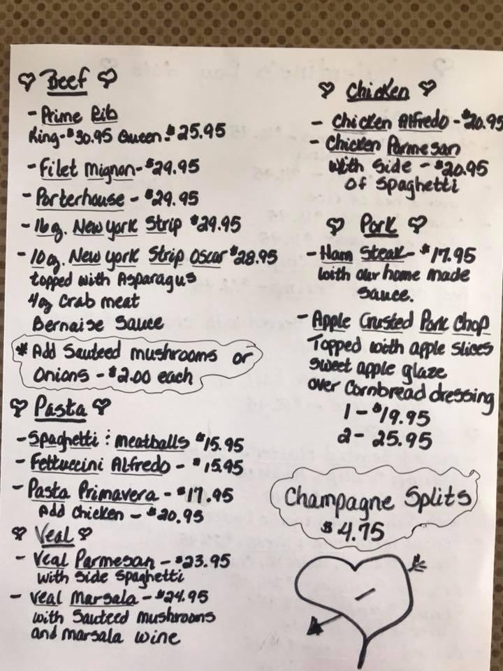 Menu at Hide-A-Way Restaurant, Steamburg, NY-394