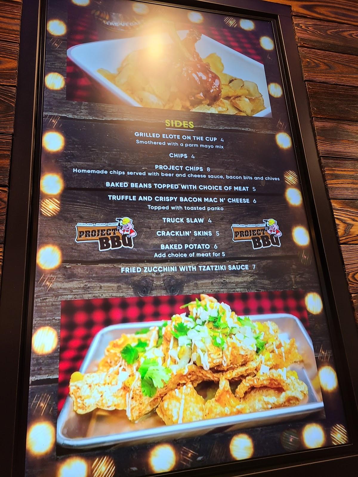 Menu at Project BBQ, Las Vegas