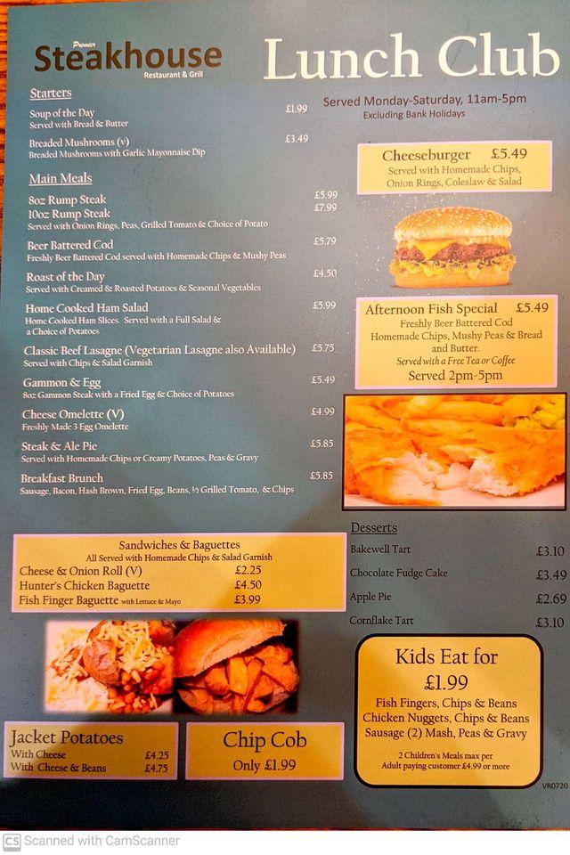 Menu at Stadium Leisure & Premier Steak House pub & bar, Nottingham ...